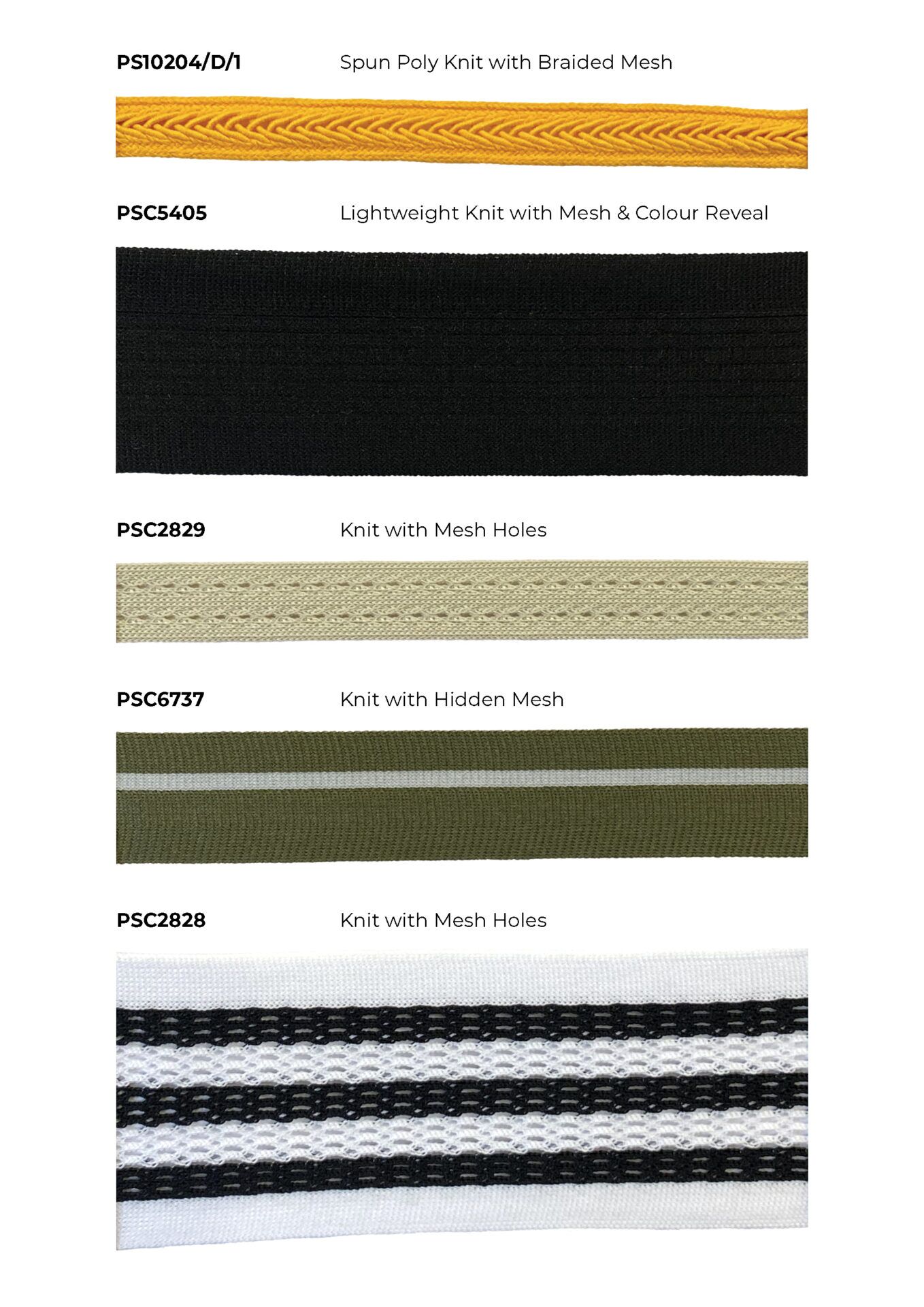 Knitted trimmings | Narrow fabric trims by Pro-Stretch